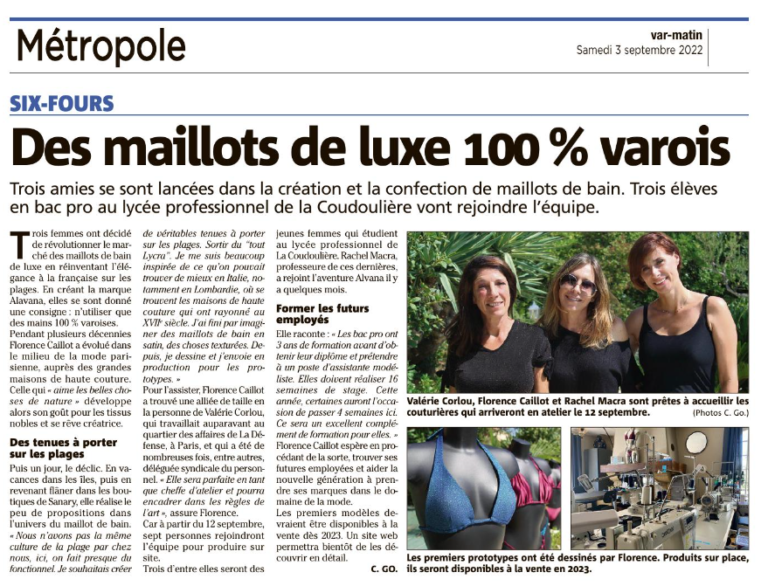 Des maillots de luxe 100% Varois - Lycée Professionnel de la Coudoulière